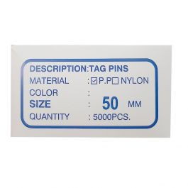 5000Pcs Tag Pin-STD 50mm White Garment Clothing Price Label Tagging Tag ...